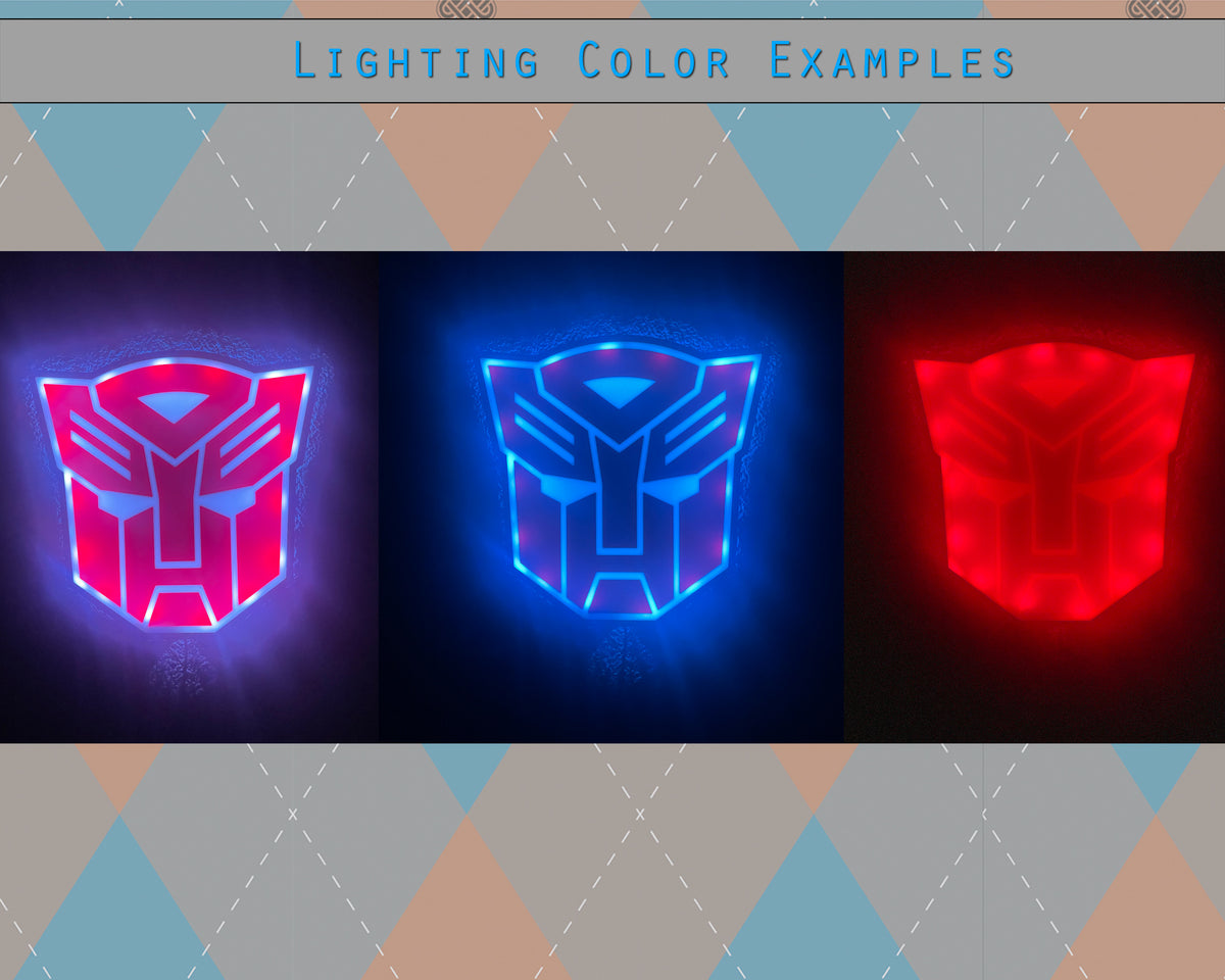 Transformers Autobot Inspired LED Wall Lamp Decoration – Sionnach Studios