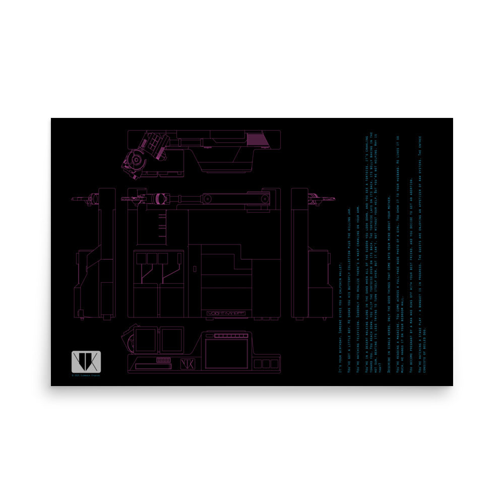 Voight-Kampff Machine Schematic Poster Inspired by Blade Runner ...